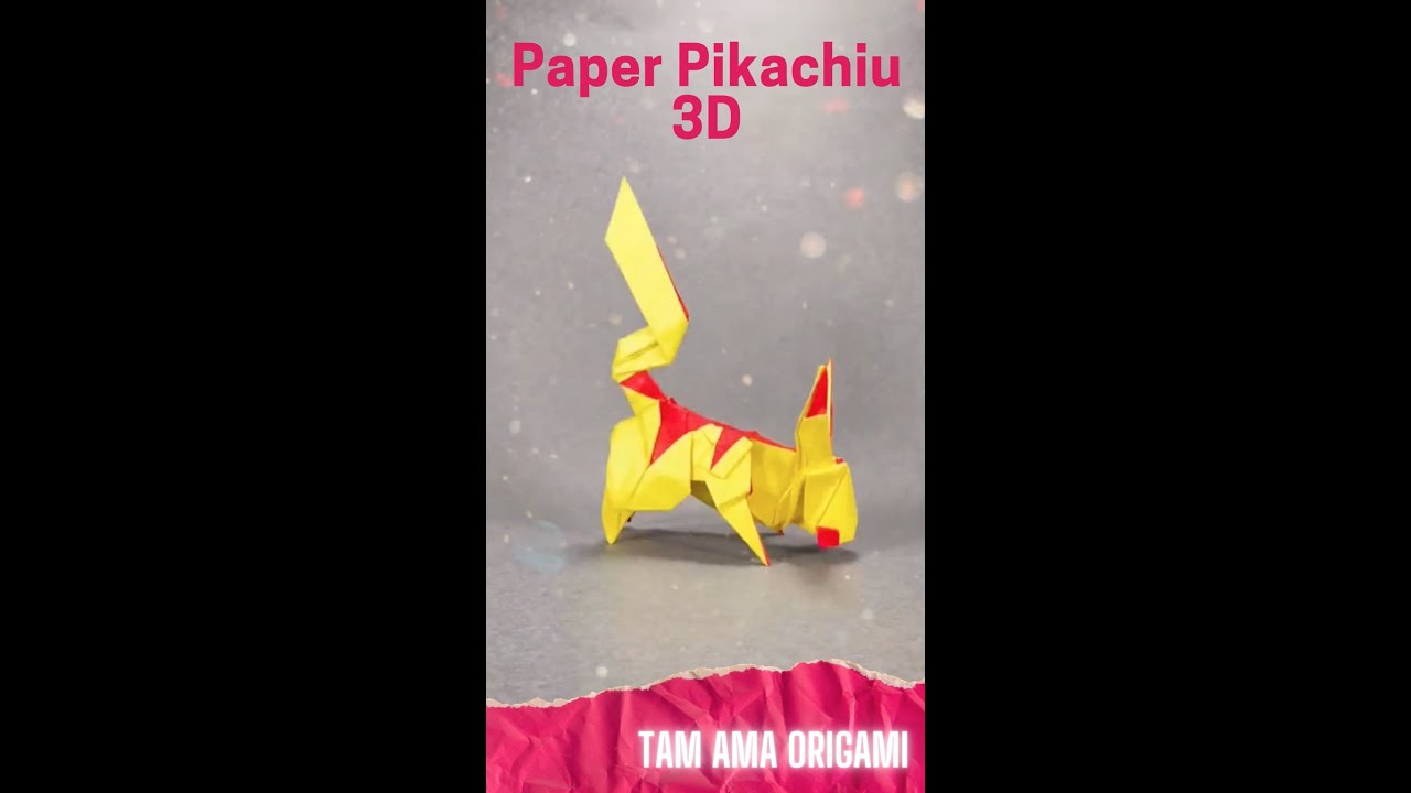 Paper Pikachu 3D Origami - YouTube