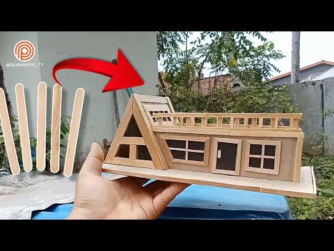 How to make miniature house with ice cream stick| popsicle sticks DIY ...
