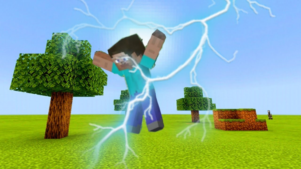 minecraft pero cada vez que saltas te cae un rayo ( addon minecraft pe ...