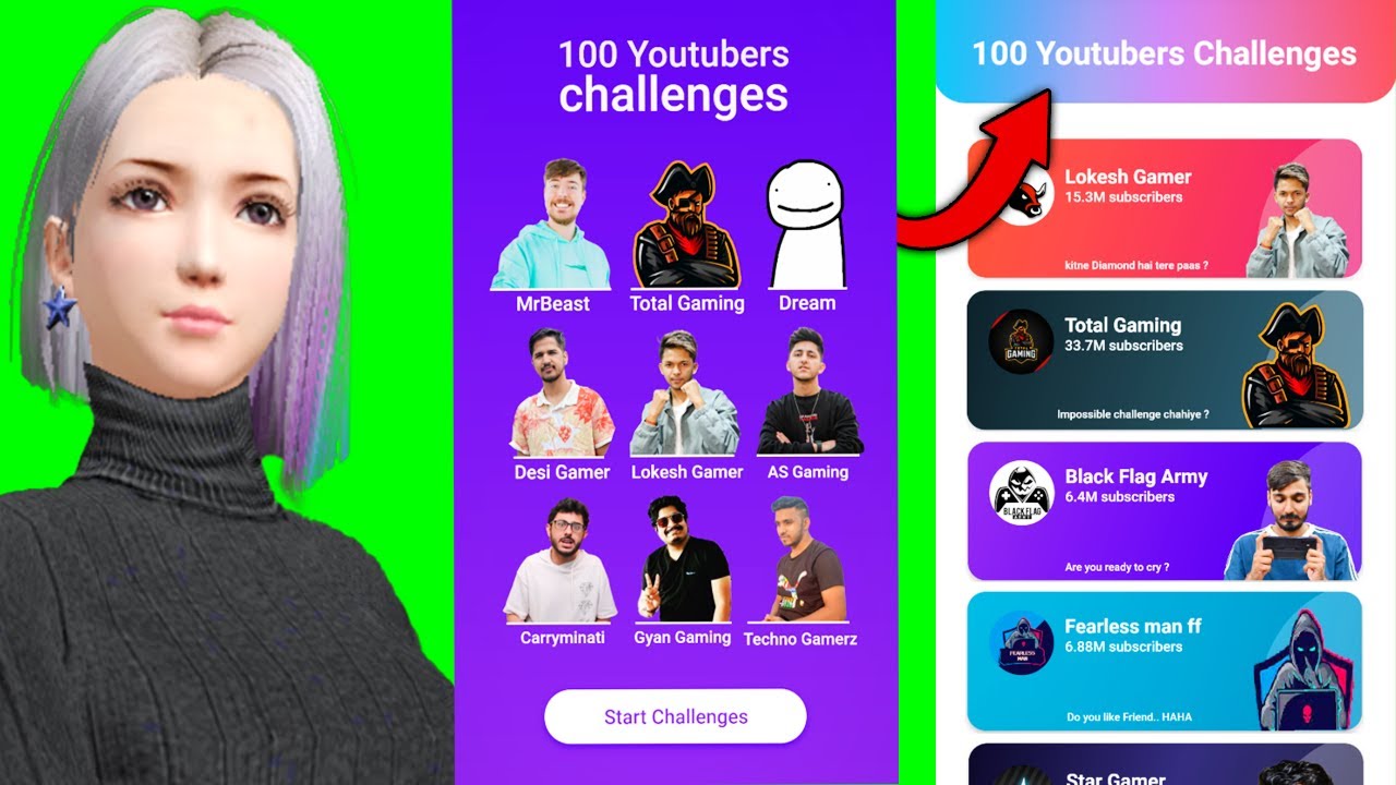 How to Get 100 Youtuber Challenge App || I Got 100 Youtubers Challenge ...