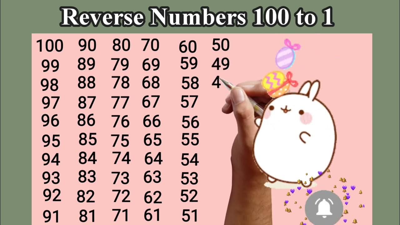 Reverse Numbers 100 to 1, Numbers 100 to 10 counting numbers 🔢 learn numbers 1234 - YouTube