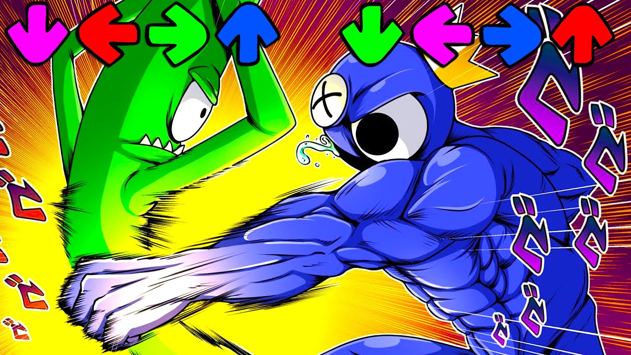 FNF NEW Rainbow Friends: Green EXE KILLS Rainbow Friends in Friday ...