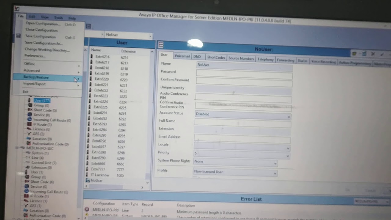 AVAYA IP office SIP extension creation part # 1 - YouTube
