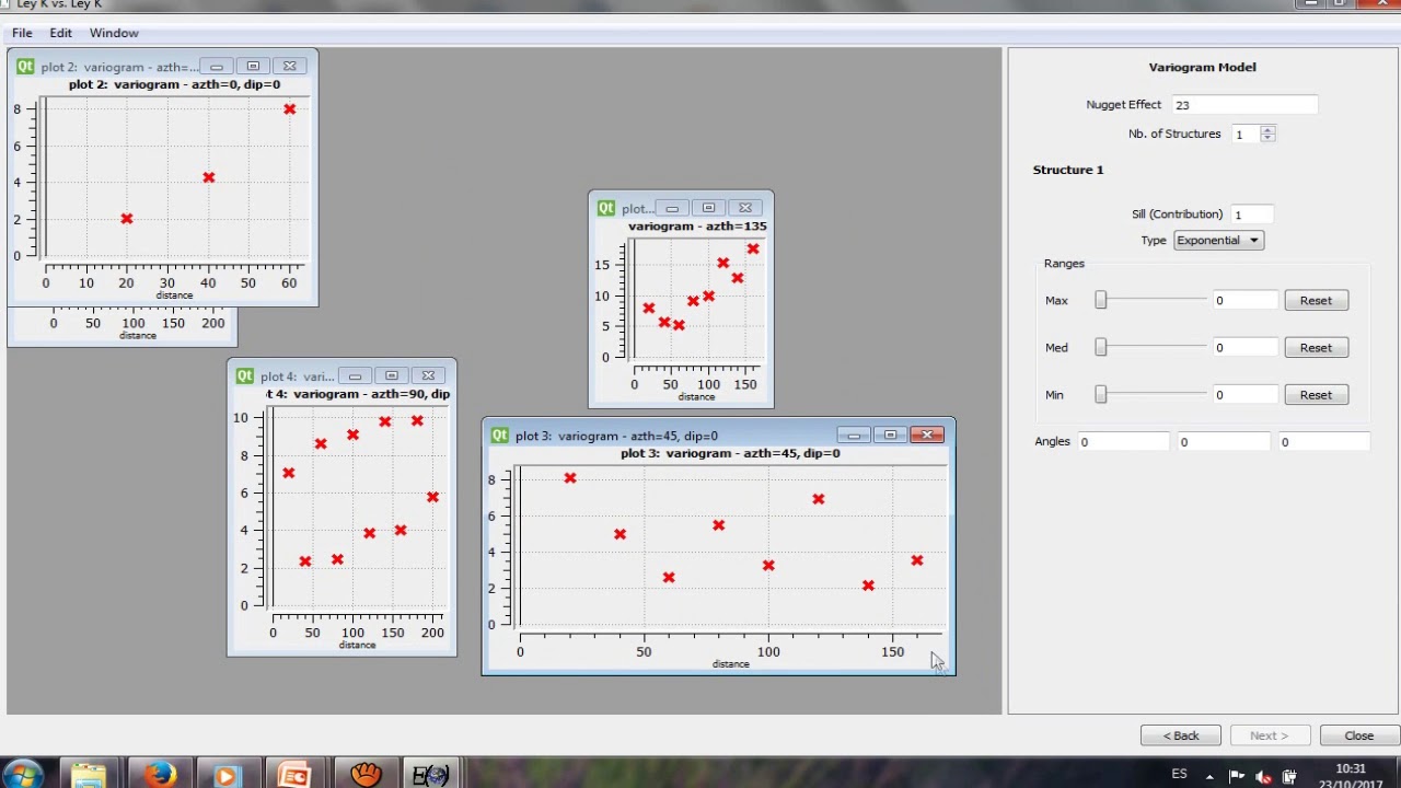 Ajustar un VARIOGRAMA en SGEMS - YouTube