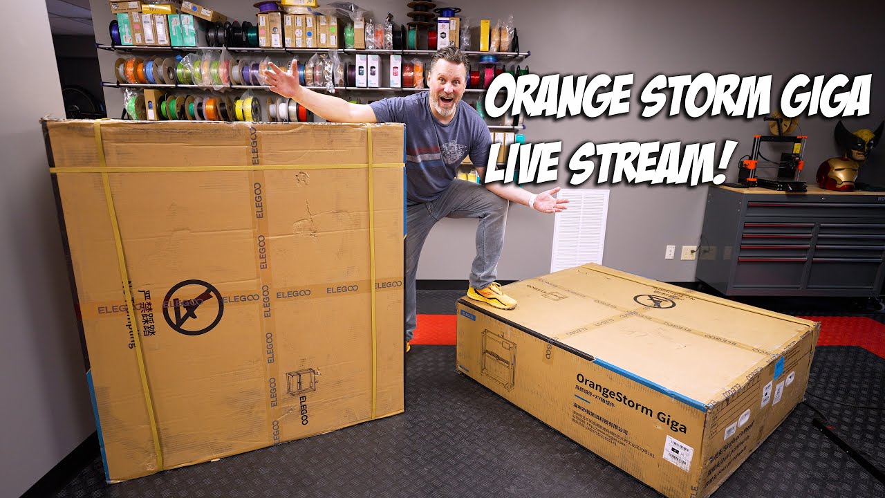 Elegoo Orange Storm Giga HUGE 3D Printer Unboxing / Setup - YouTube
