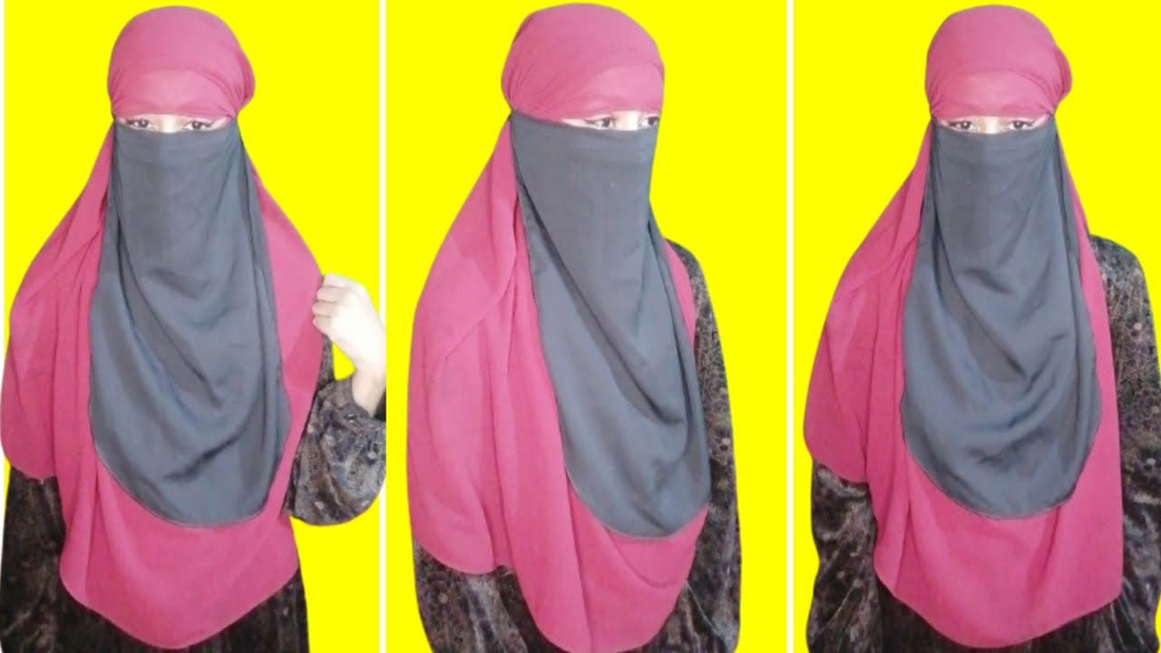 1 Minute Easy Niqab Tutorial With Chiffon Hijab | Hijab With 1 Part ...