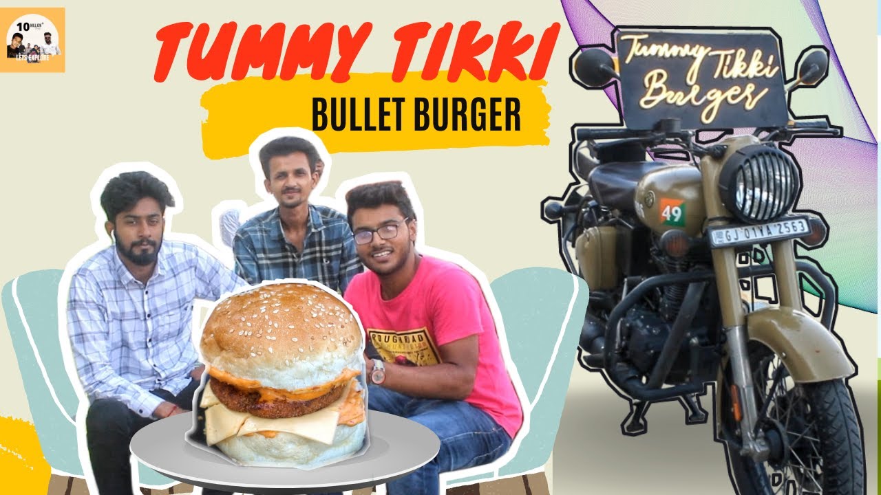 Rs 89/- mei Cheese Burger in ahmedabad 24x7 | Tummy Tikki Bullet Burger ...