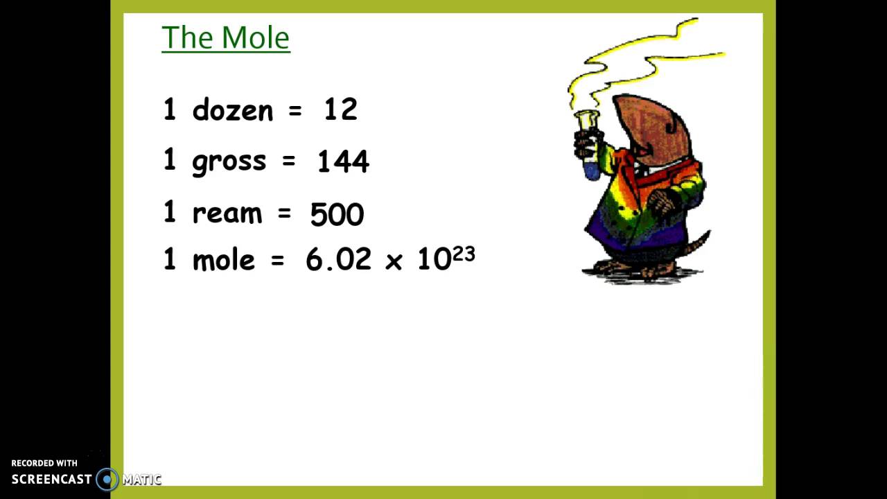 Mole Lecture 2: Intro to the Mole Concept - YouTube
