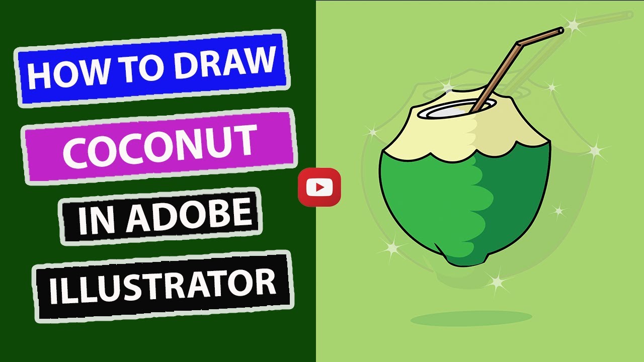 HOW TO DRAW COCONUT IN ADOBE ILLUSTRATOR | with 5 Steps - YouTube