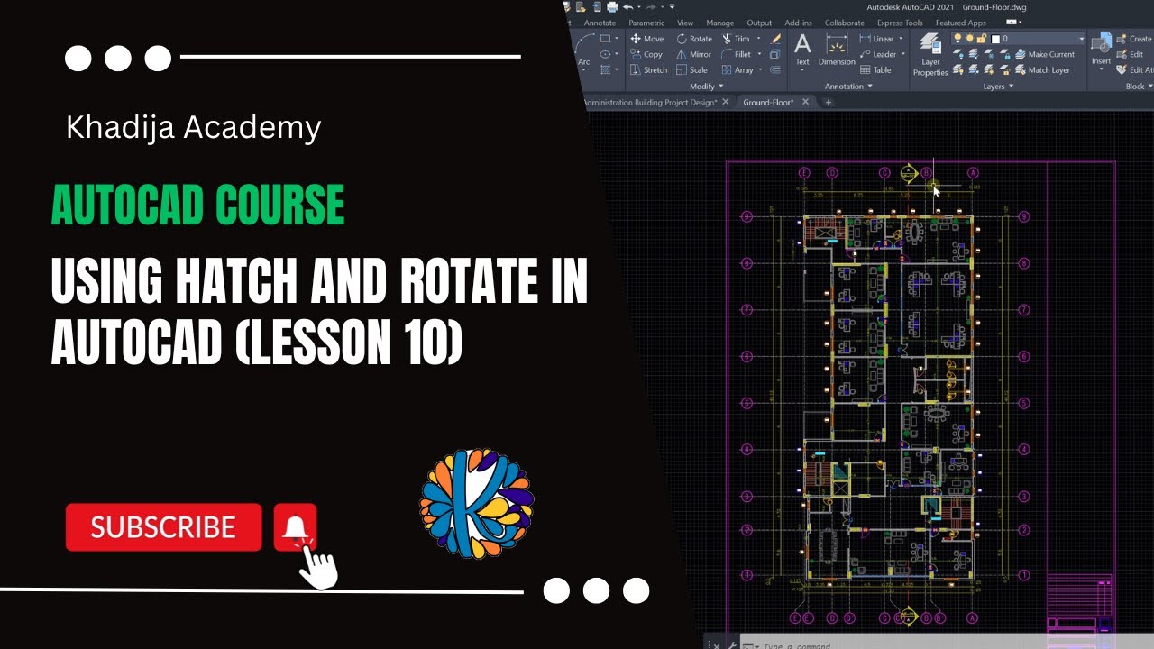 Using Hatch and Rotate in AutoCAD (Lesson 10) - YouTube