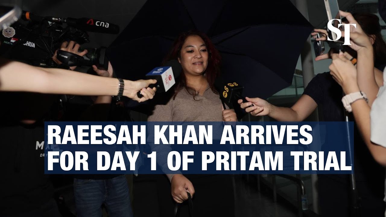Raeesah Khan arrives at State Courts for day 1 of Pritam trial - YouTube