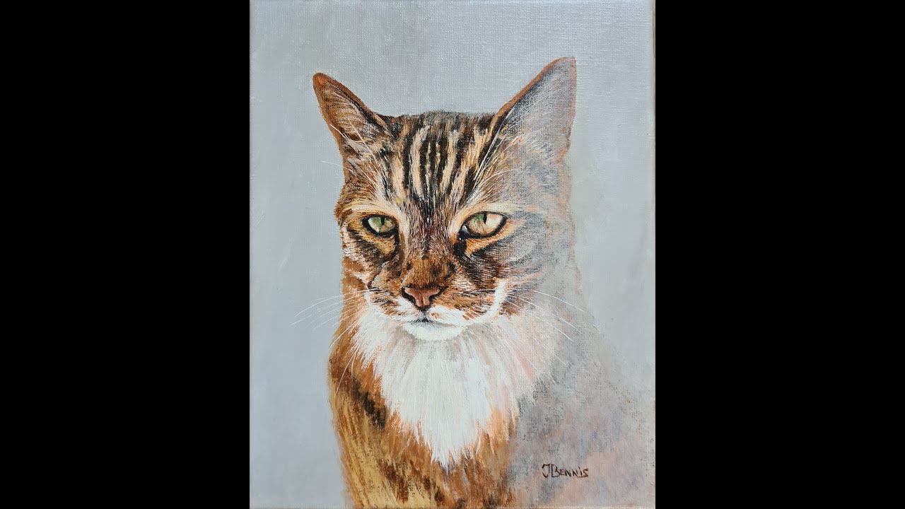Painting a cat with acrylic - YouTube