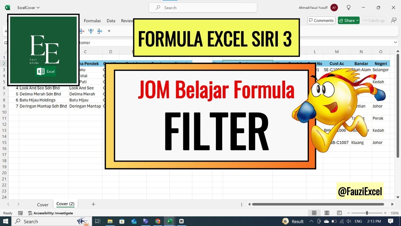 Tak Tau Pulak FILTER Guna FORMULA? #excel #exceltips #tutorial - YouTube