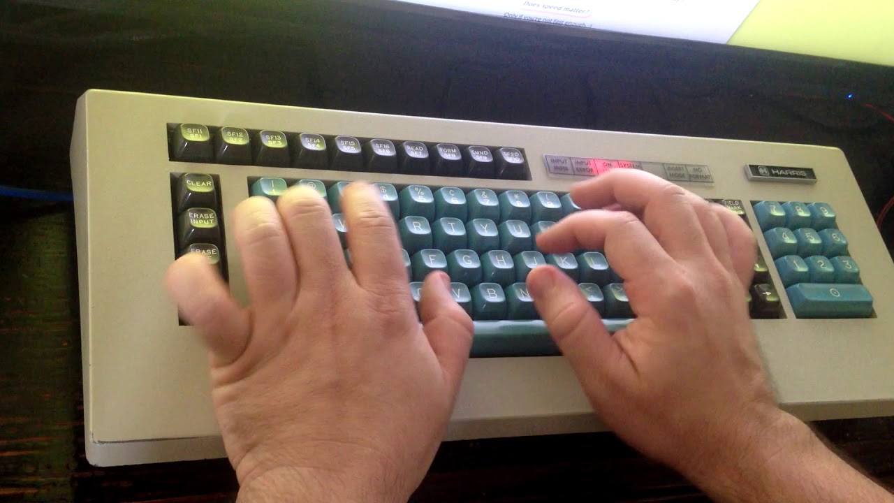 1978 Harris Digitran Z-leaf keyboard typing test: SOLENOID - YouTube