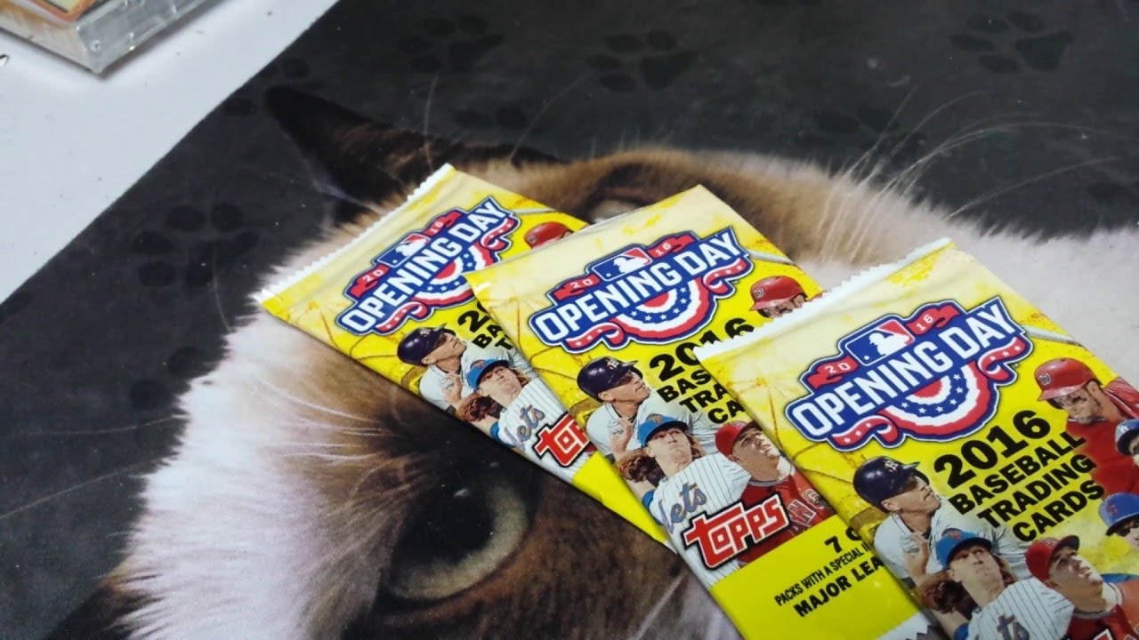 2016 Topps Opening Day Baseball Trading Cards Pack Opening ( Hobby ...