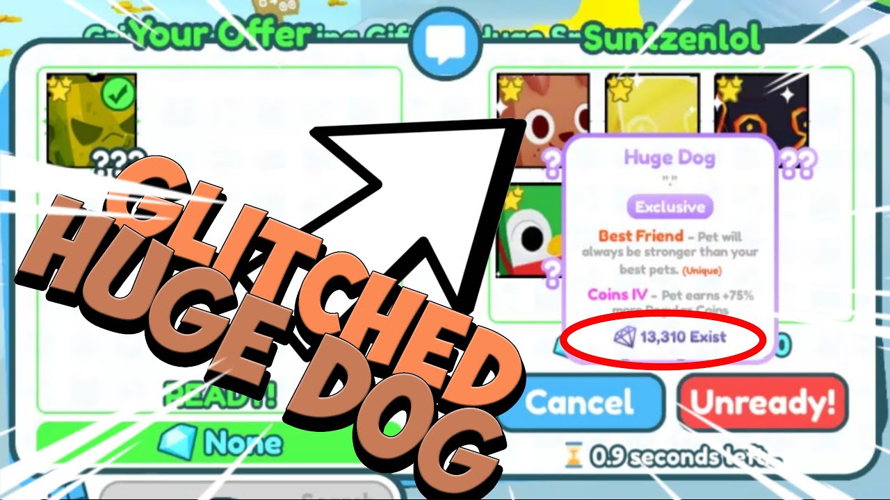 *GLITCHED* HUGE DOG | ROAD TO 10T GEMS | Pet Simulator X - YouTube