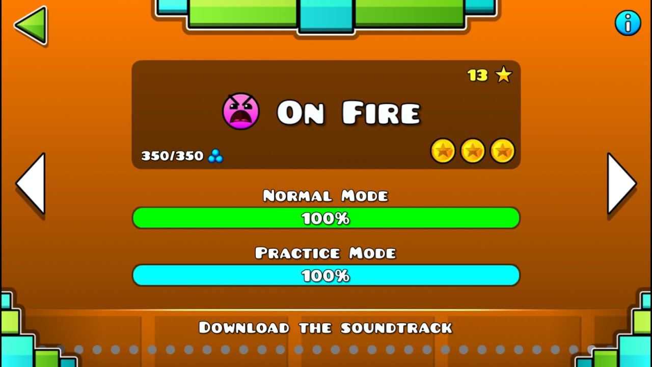 “On fire” level 32 of Geometry Dash The Forgotten Journey - YouTube