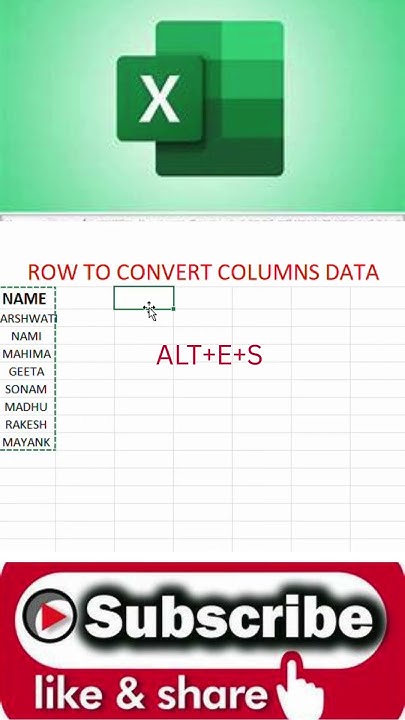 "Turn Rows into Columns in 3 Seconds! 😲 #exceltricks #excel #shortsvideo - YouTube