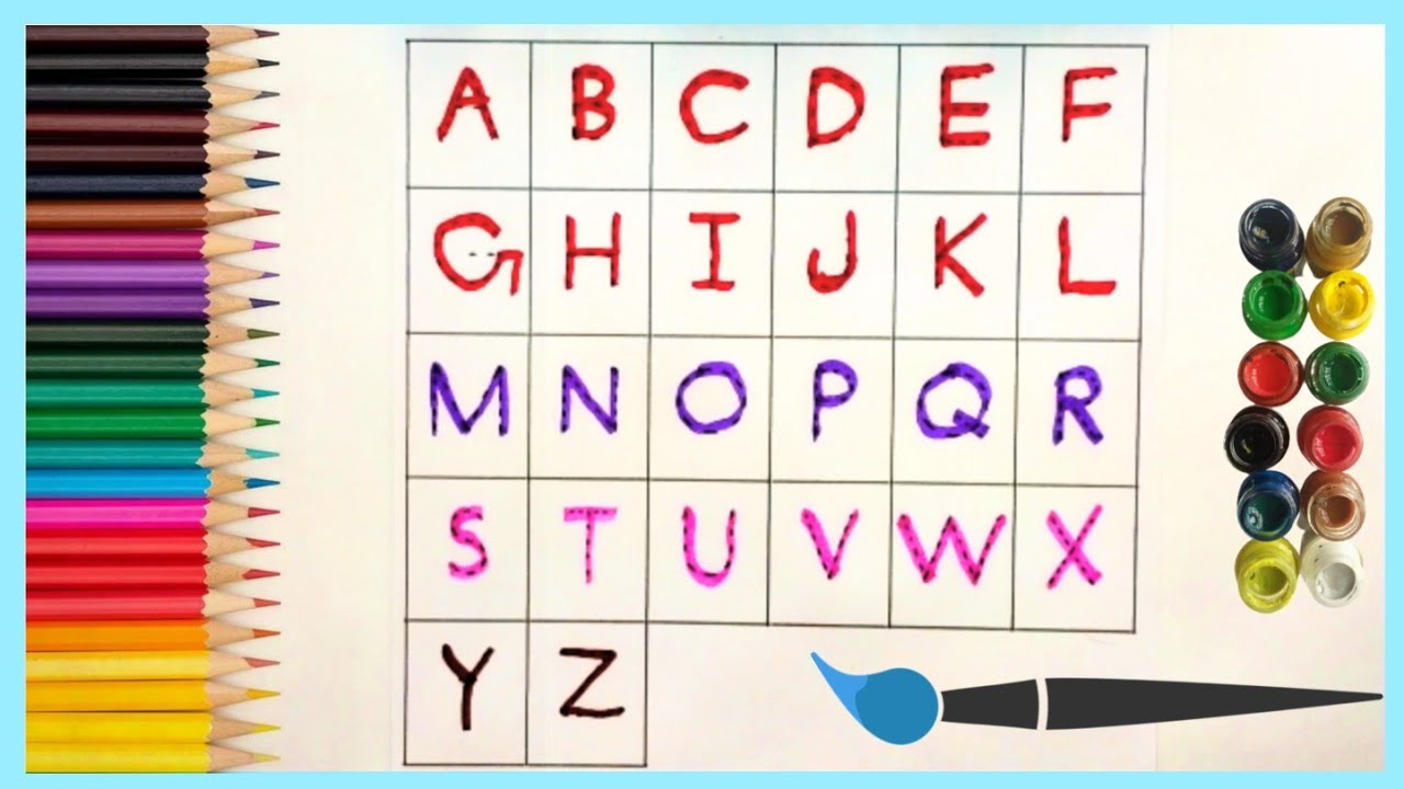 Easy Way To Write A To Z For Kids | How To Write Capital Letters ABCD ...