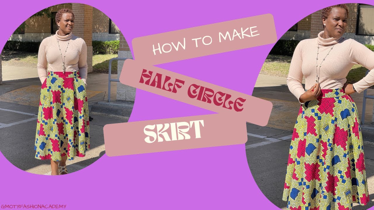 HOW TO CUT AND SEW HALF CIRCLE SKIRT || SLASH AND SPREAD METHOD ...