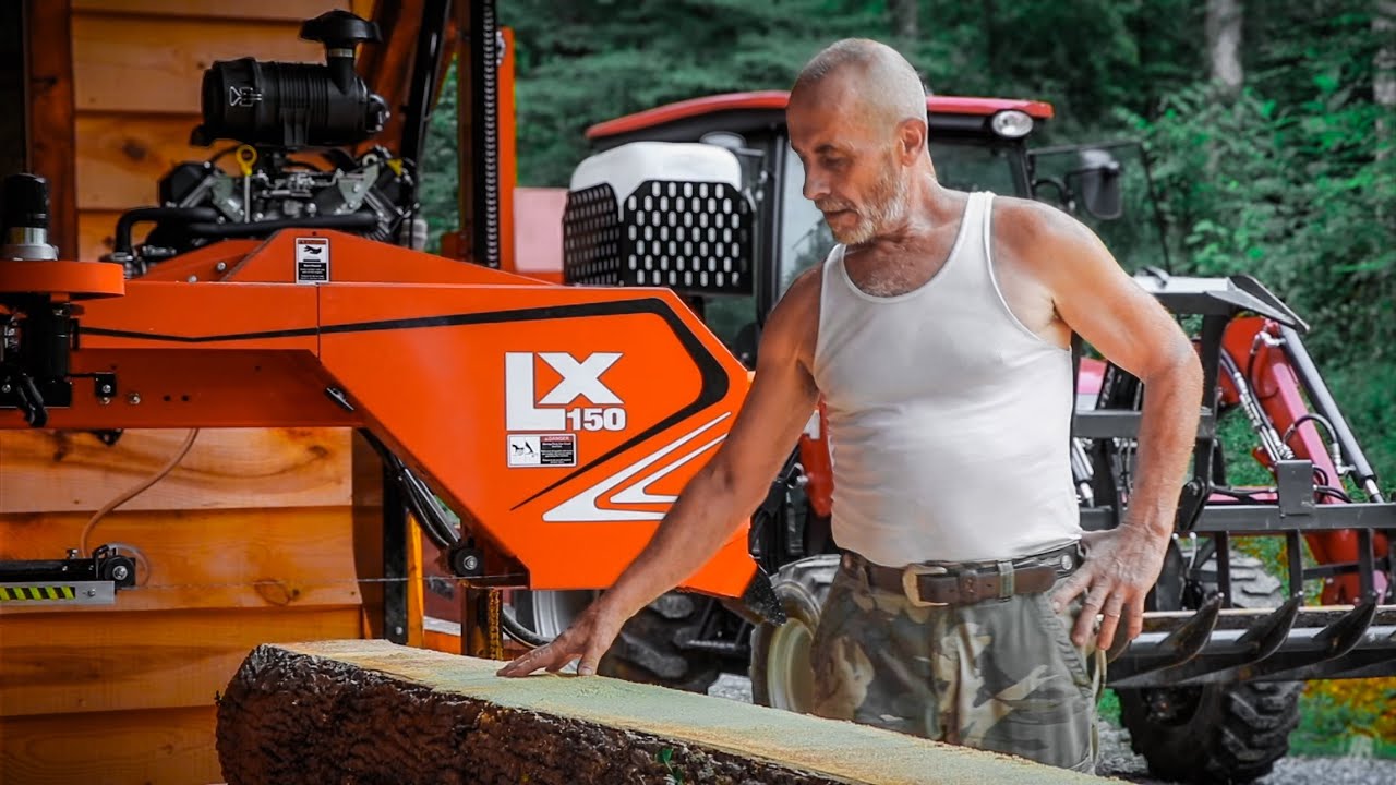 WOODMIZER LX150 SAWMILL | DEBARKER AND TENSION - YouTube