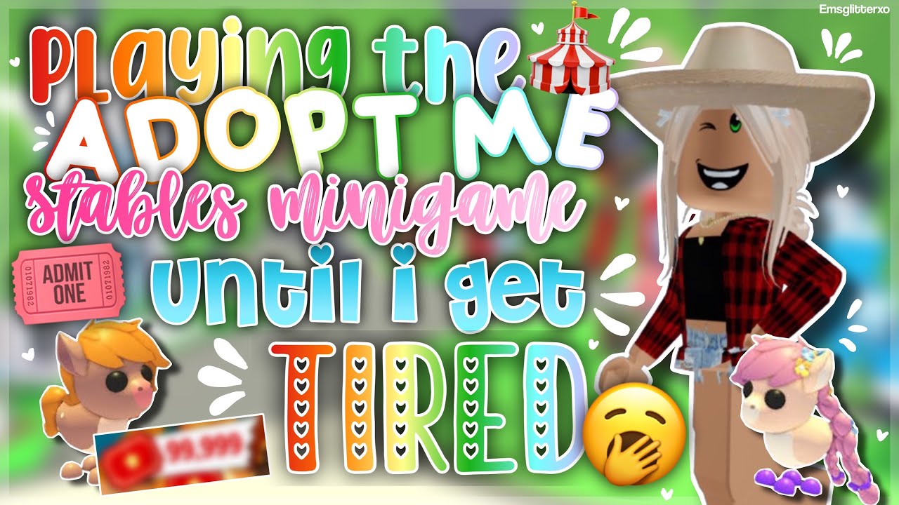 PLAYING the STABLES MINIGAME until I get TIRED in ADOPT ME! 🎪🎟️ ...