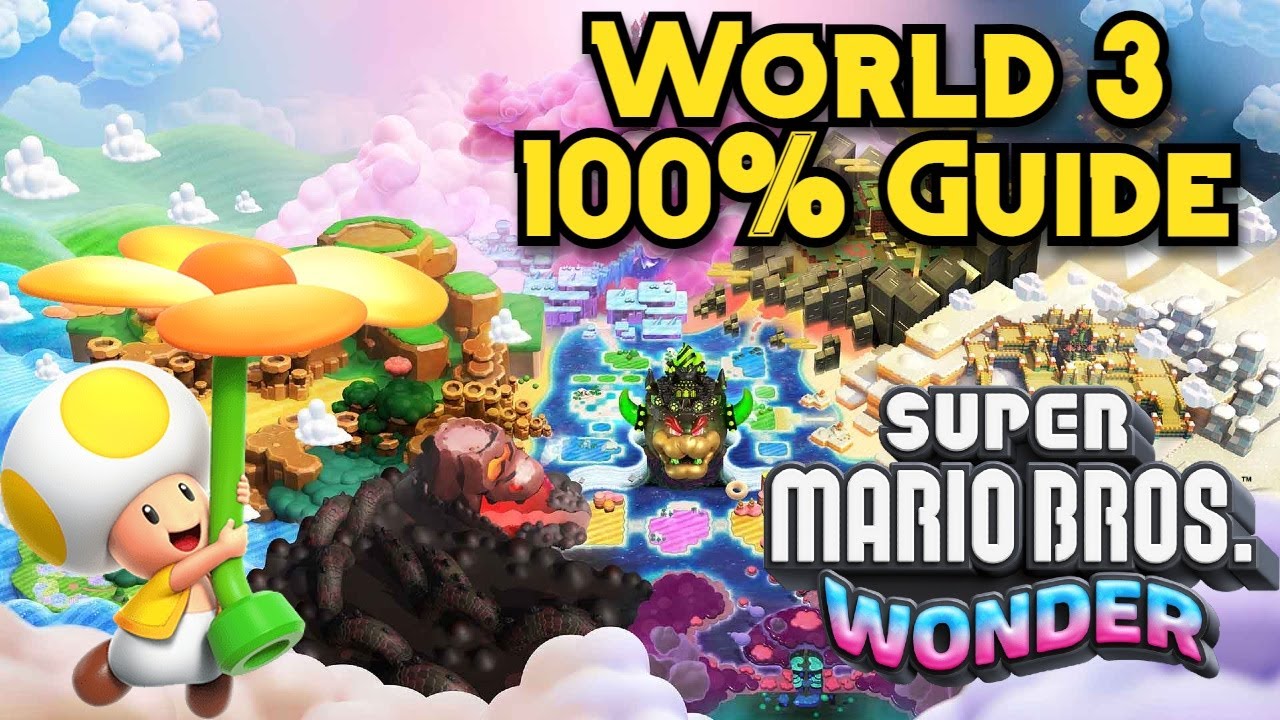 Super Mario Bros. Wonder - Complete World 3: Shining Falls (100%) Guide ...