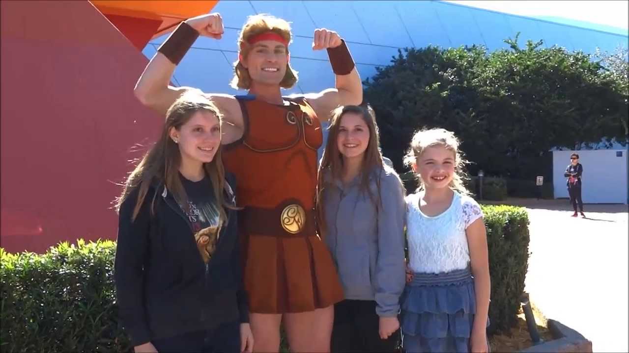 Rare Character Appearance by Hercules at Walt Disney World's EPCOT 2/15 ...