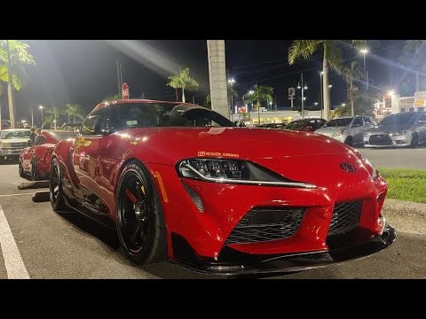 TWO Supras vs Challenger Hellcat 850hp plus - YouTube