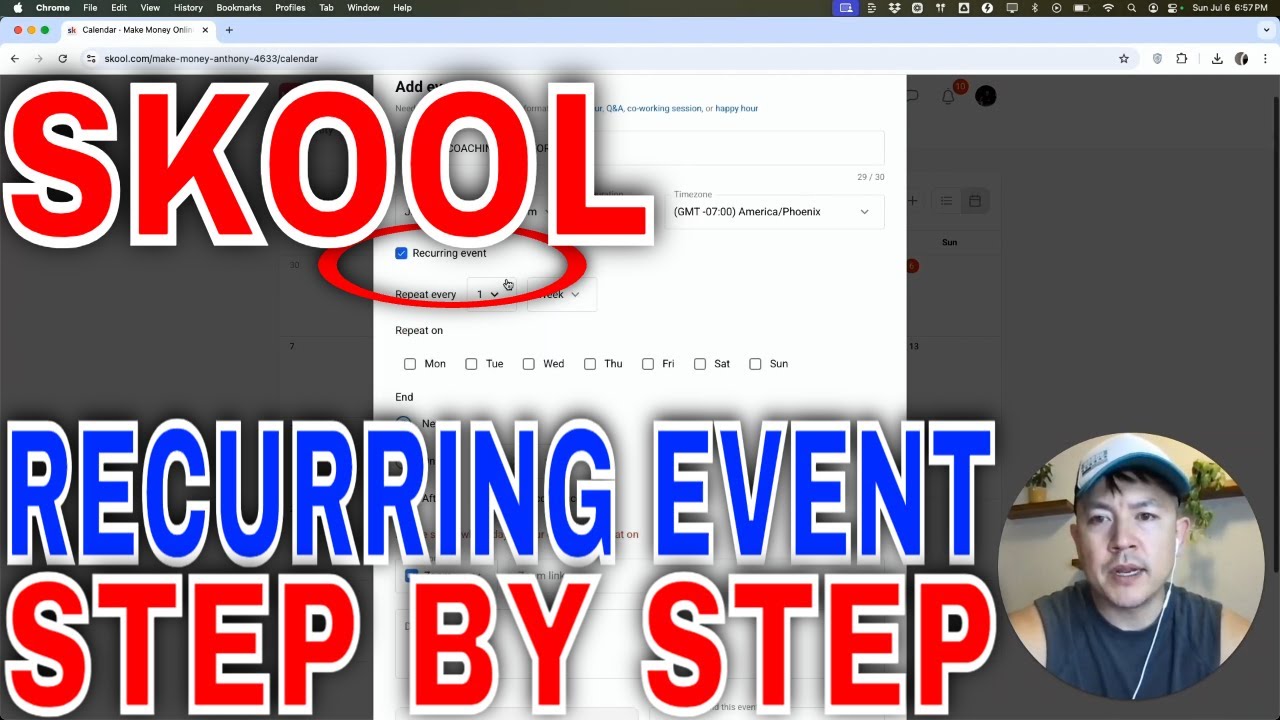 How To Add Recurring Event To Skool Calendar🔴 - YouTube