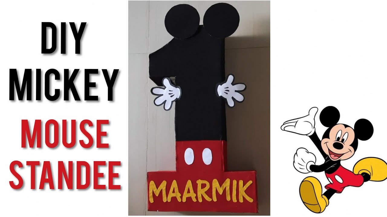 DIY Mickey mouse standee | Number standee | Mickey Mouse Party ...