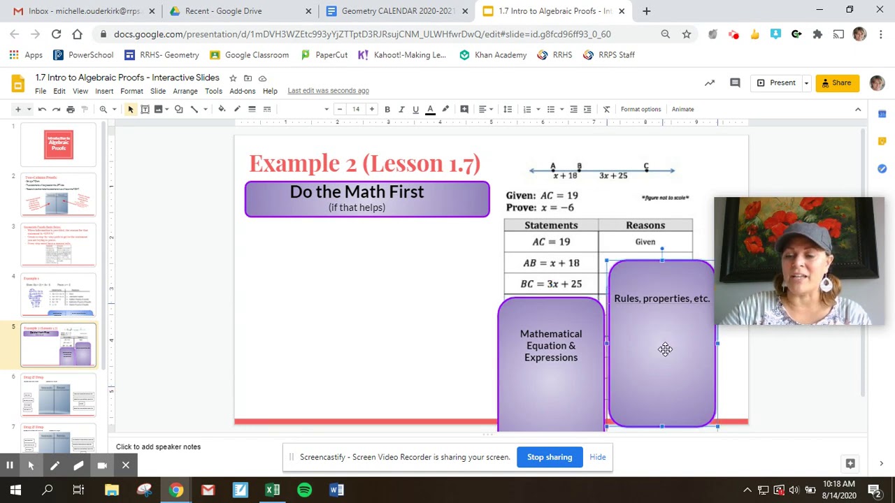 1 7 Intro to Algebraic Proofs & Interactive Slides - YouTube
