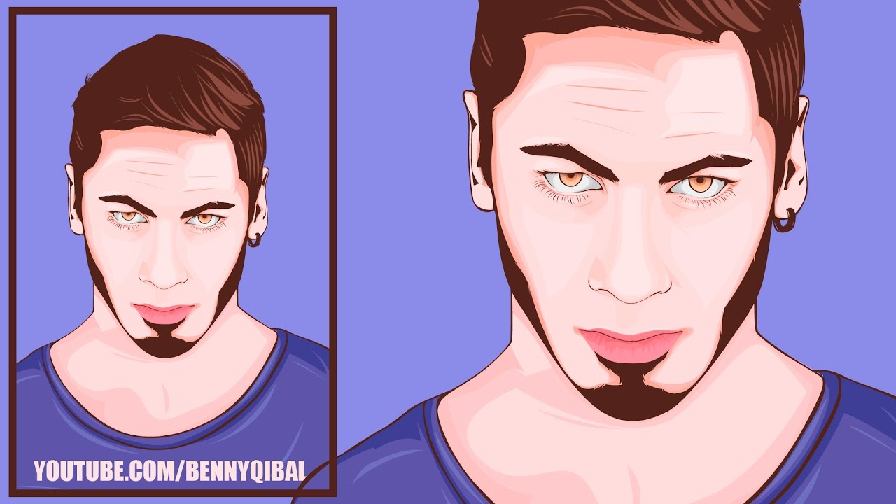 Man Vector Portrait Illustrator #SpeedArt - YouTube