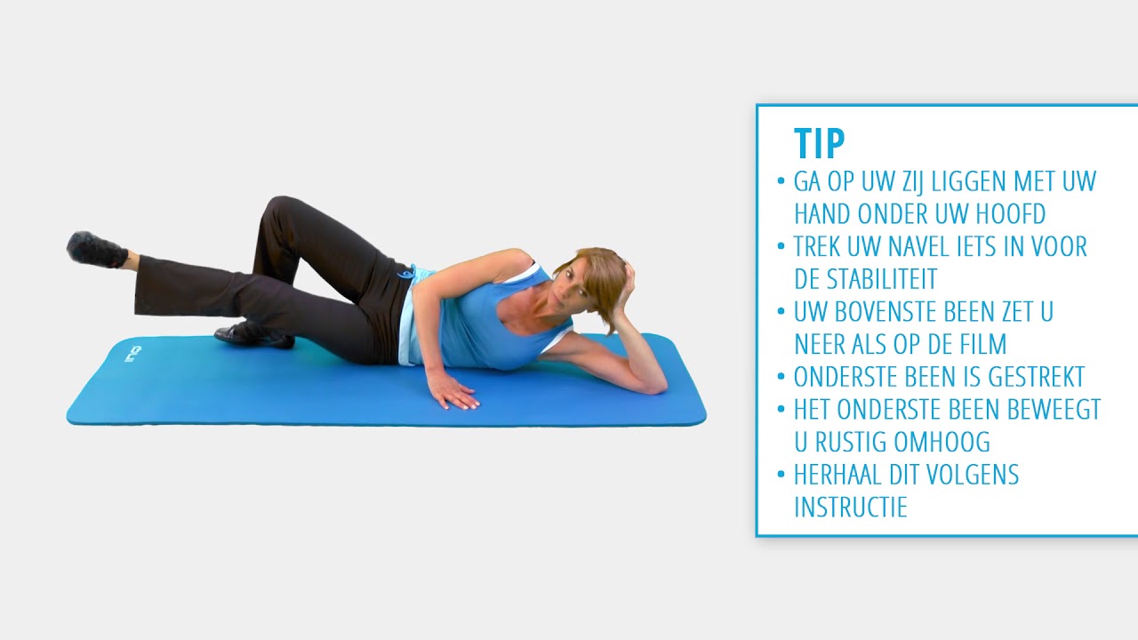 kracht adductie heup zijlig 3 146 - YouTube