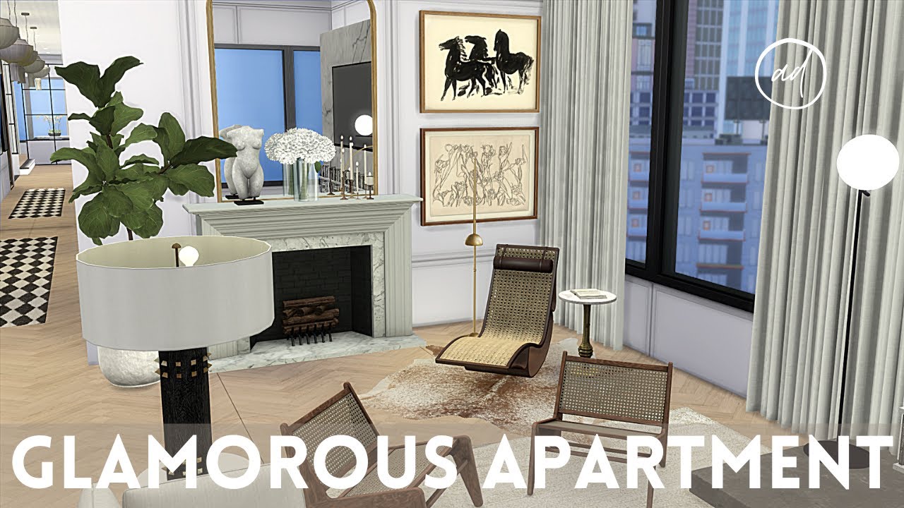 GLAMOROUS APARTMENT FOR A MOVIE STAR || Sims 4 || CC SPEED BUILD - YouTube