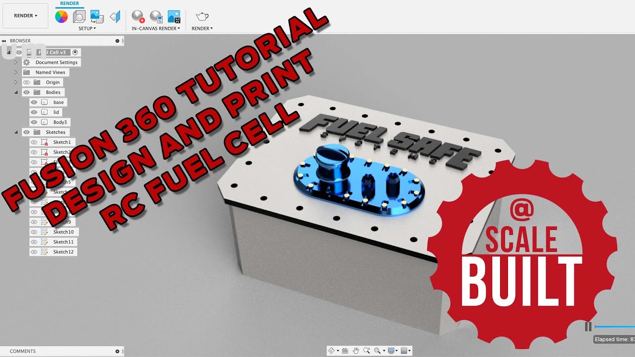 Scale Built : Fusion 360 RC Crawler Scale Fuel Cell design Tutorial for ...