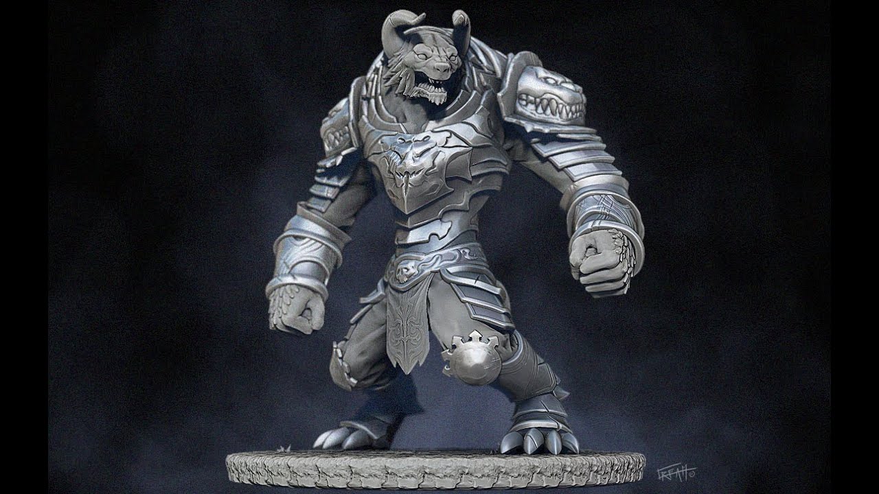 zbrush sculpt, Wuli Adventure game boss: werewolf - YouTube
