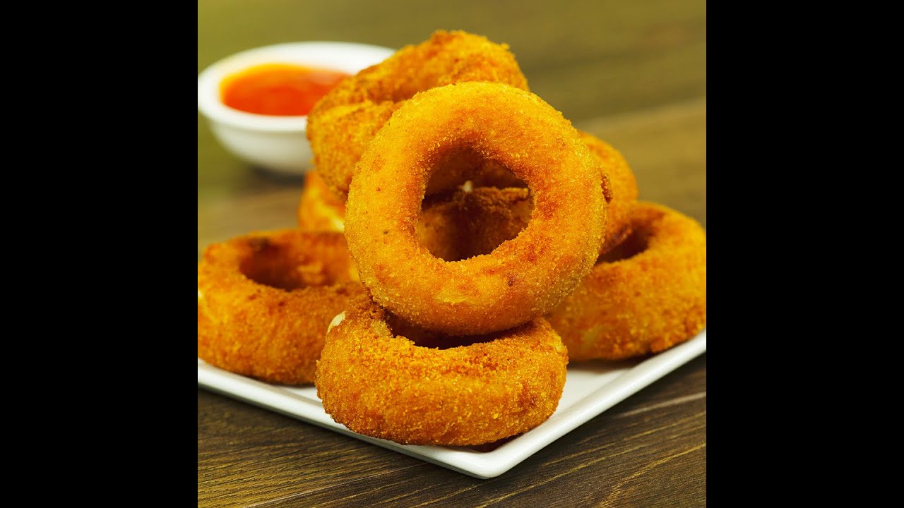 Cheesy Onion Rings - YouTube