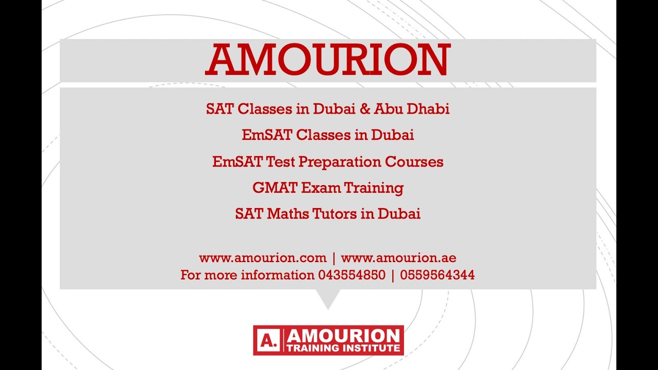 Amourion Training Institute - EmSAT Training Classes in Dubai | EmSAT Exam Preparation Course ...