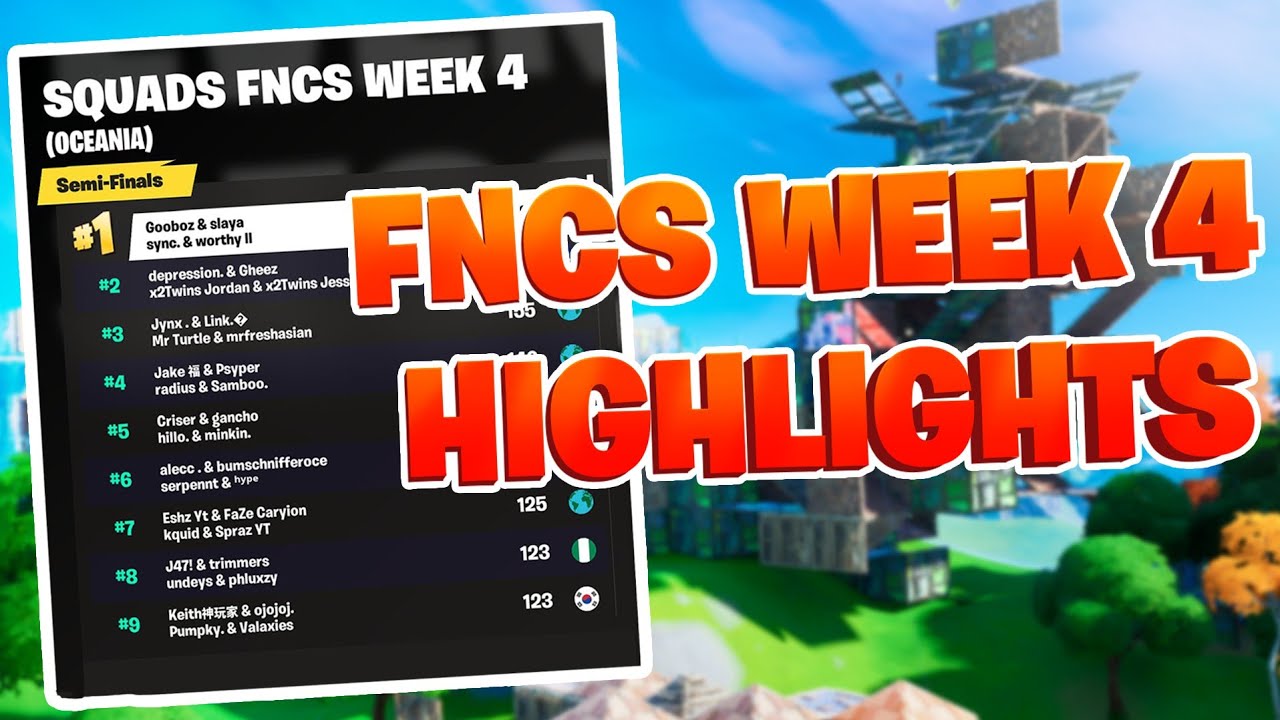 Fortnite Competitive Highlights. Week #4 FNCS Semi-Finals. [Commentary ...