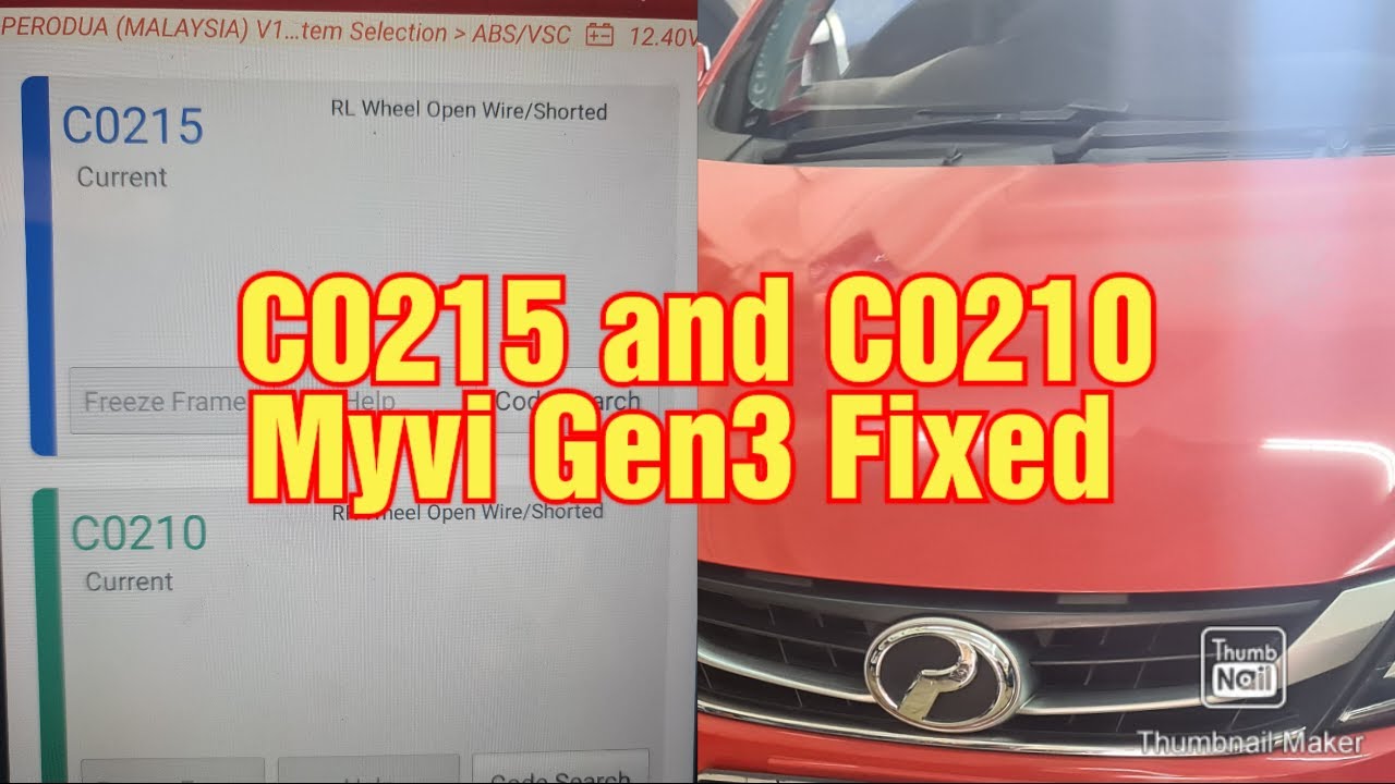 Perodua Myvi Alza Bezza Axia Code C0215 and C0210 Fixed ABS and VSC ...