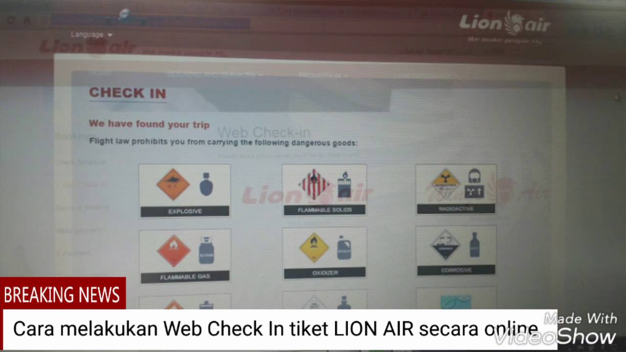Cara melakukan web check in di website LION AIR - YouTube