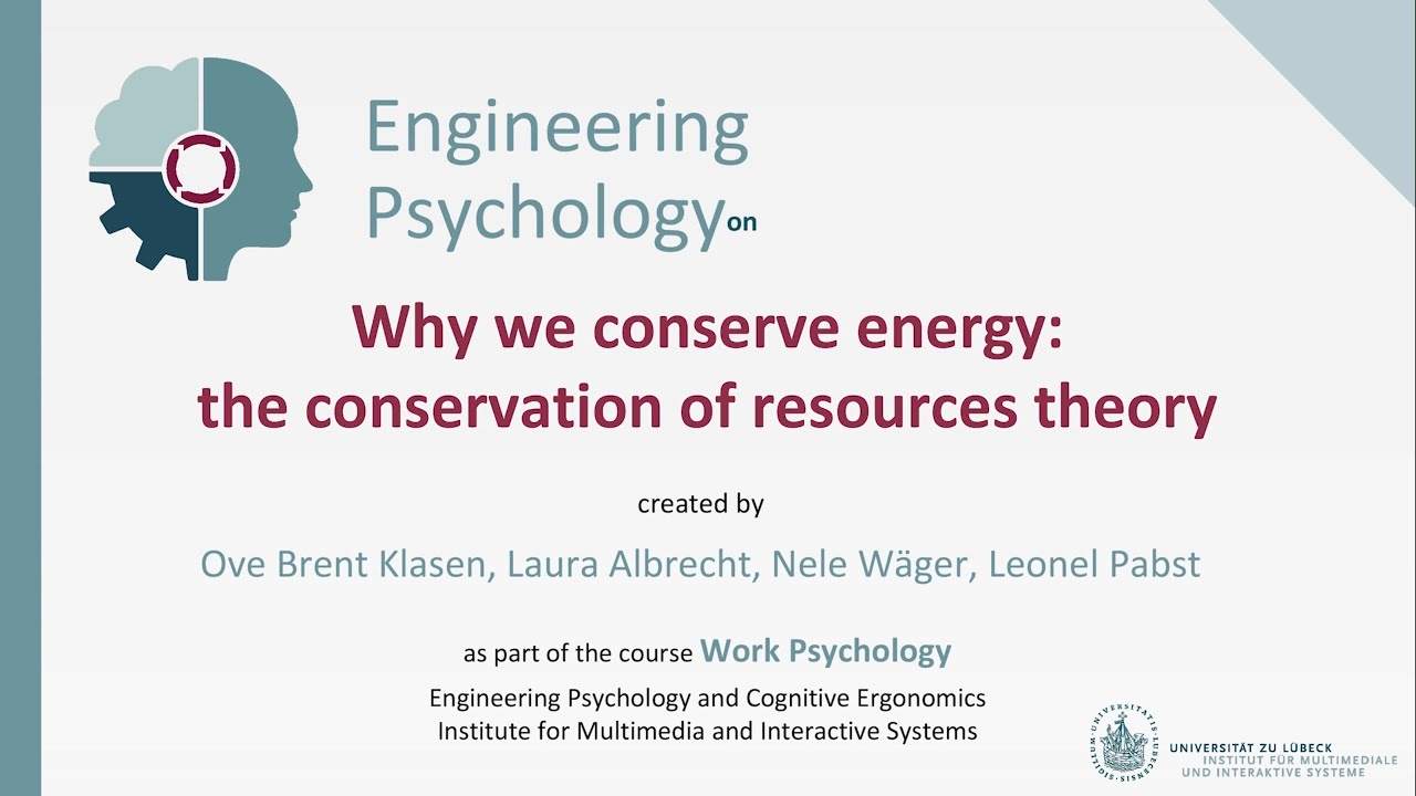 Why we conserve energy: the conservation of resources theory - YouTube