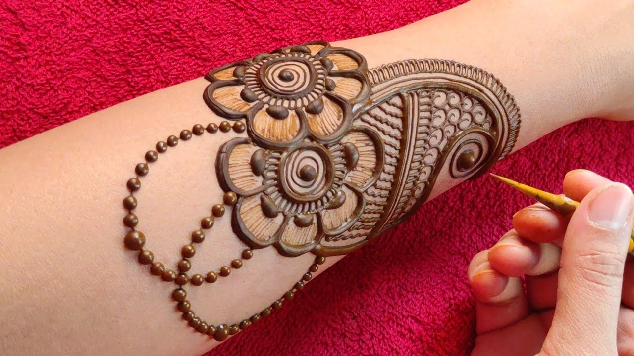 Mehndi designs simple back side | mehandi ka design | mehndi ki design ...