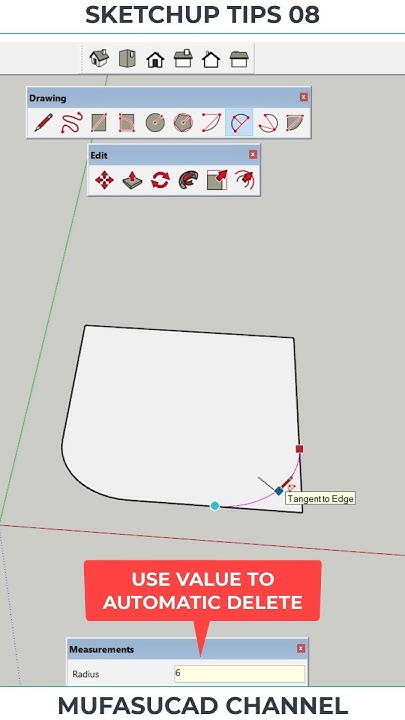 Sketchup Tips 08 Fast Fillet Sketch #Shorts - YouTube