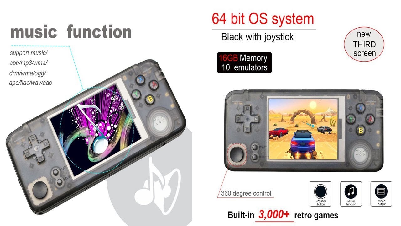 Handheld Game Console 3.0 Inch Console 16G ROM Built-in 3000+ Different ...
