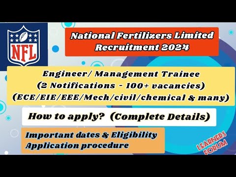 NFL Recruitment 2024 | Engineer & Management Trainee | Freshers ...