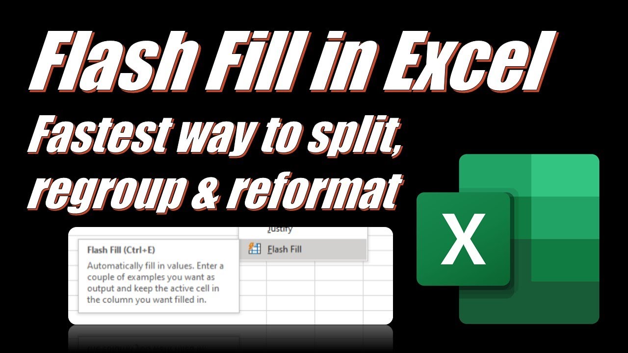 How To Use Flash Fill Ctrl E Excel Useful Data Processing Tips Youtube
