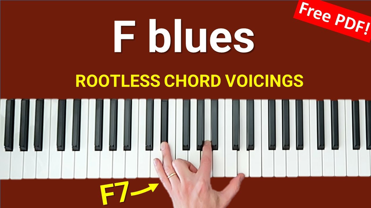 F blues - left hand piano voicings (with chord charts) - YouTube