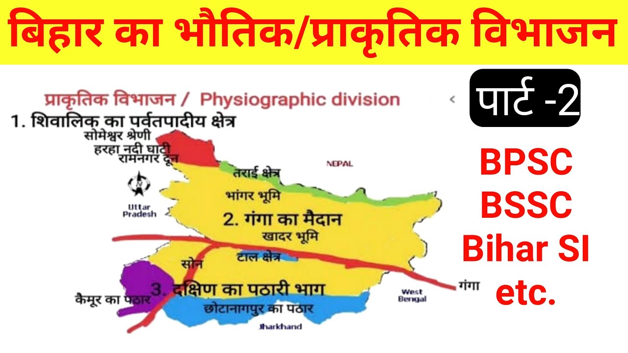 Bihar Physical division 2 Bihar ka bhaugolik vibhajan Study for Civil ...